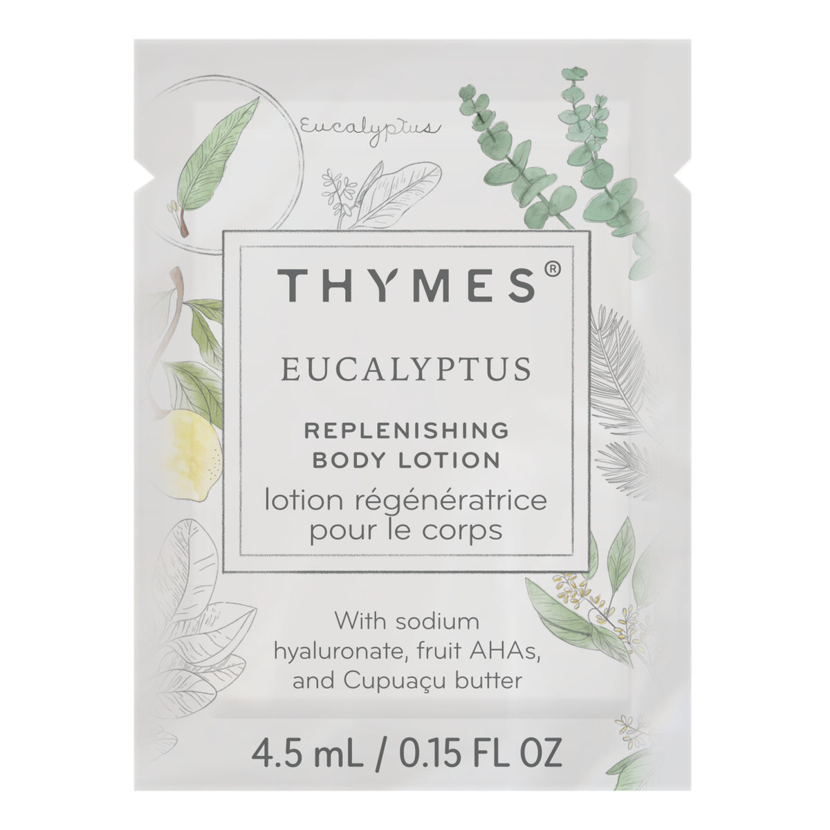 Thymes Eucalyptus Replenishing Body Lotion Sample Packet – Heavenly ...