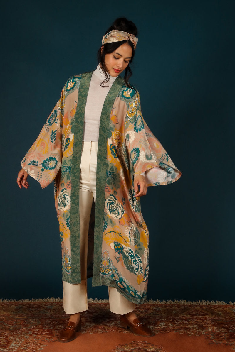 Folk Art Floral Kimono Gown - Petal – Heavenly Outhouse